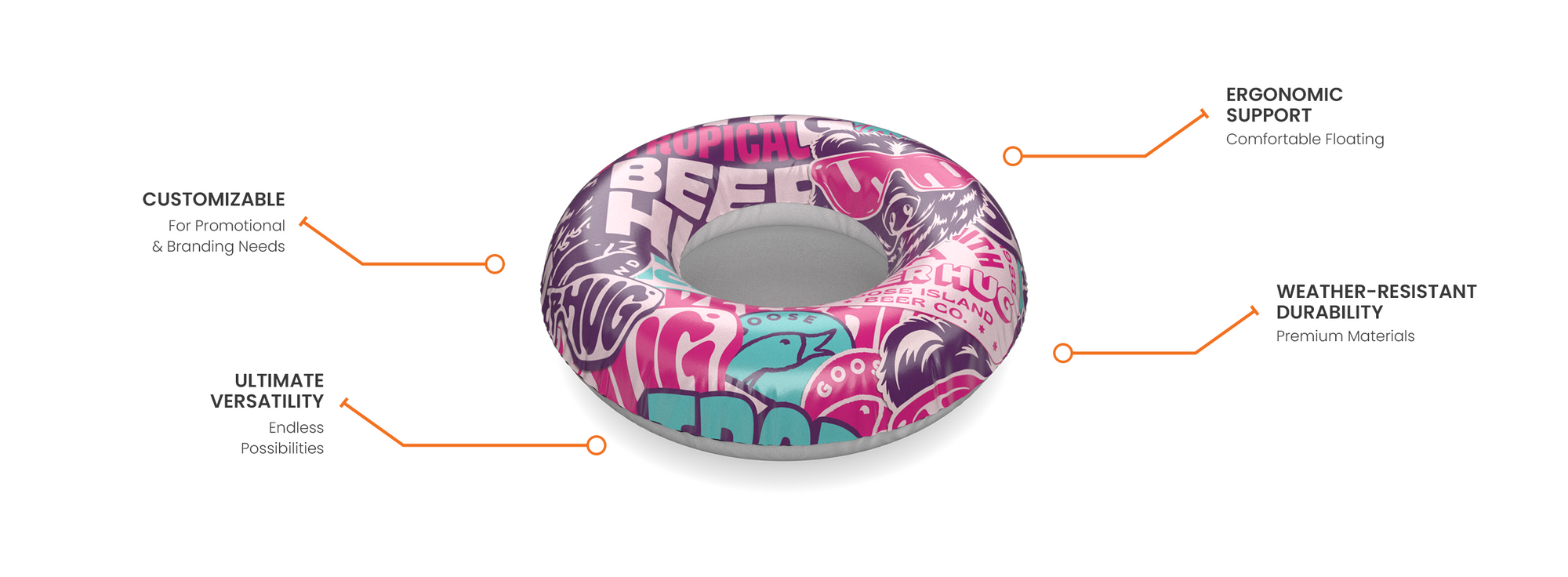 Custom Pool Float Ring Tubes – Floatie Kings