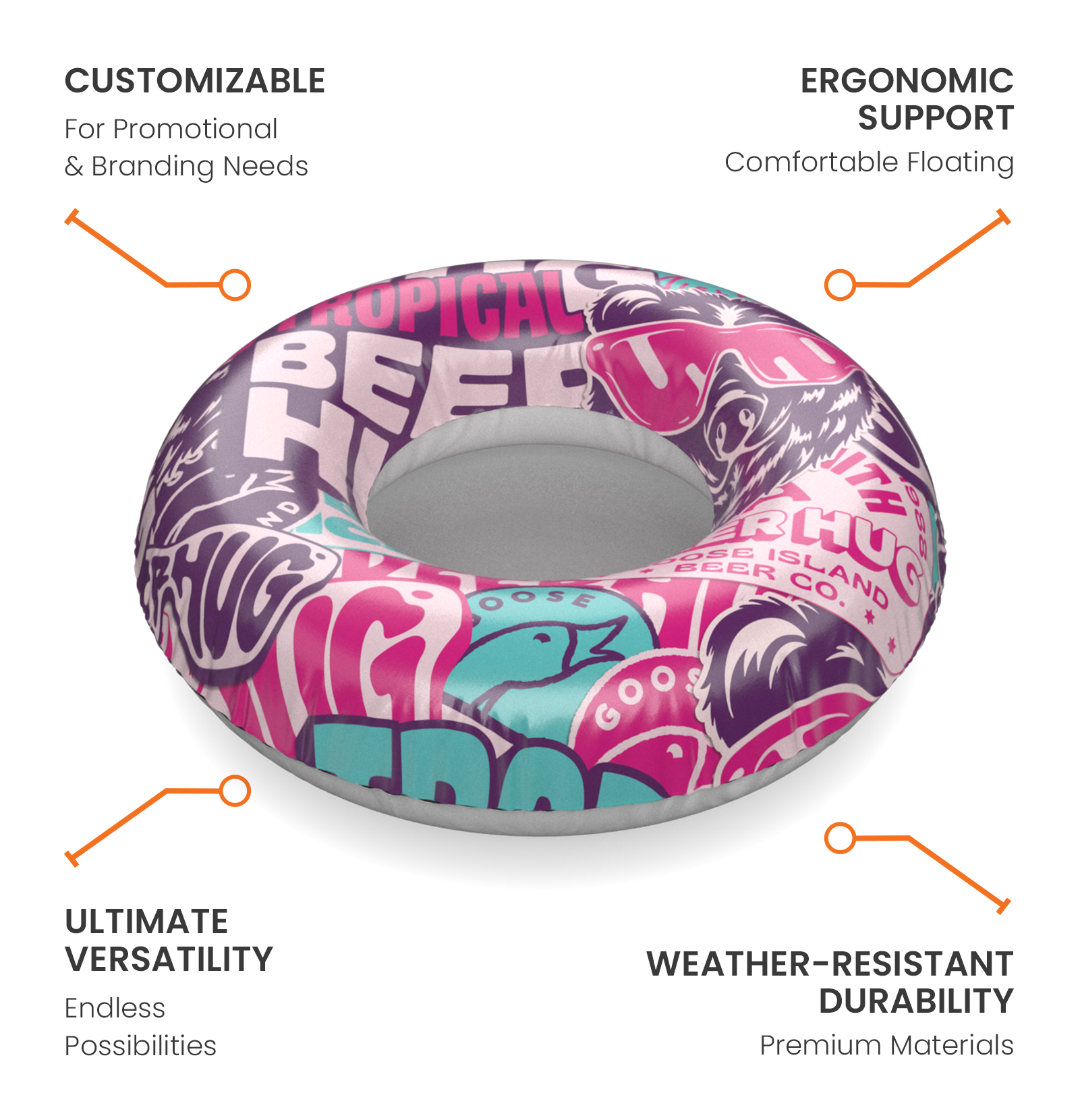 Custom Pool Float Ring Tubes – Floatie Kings